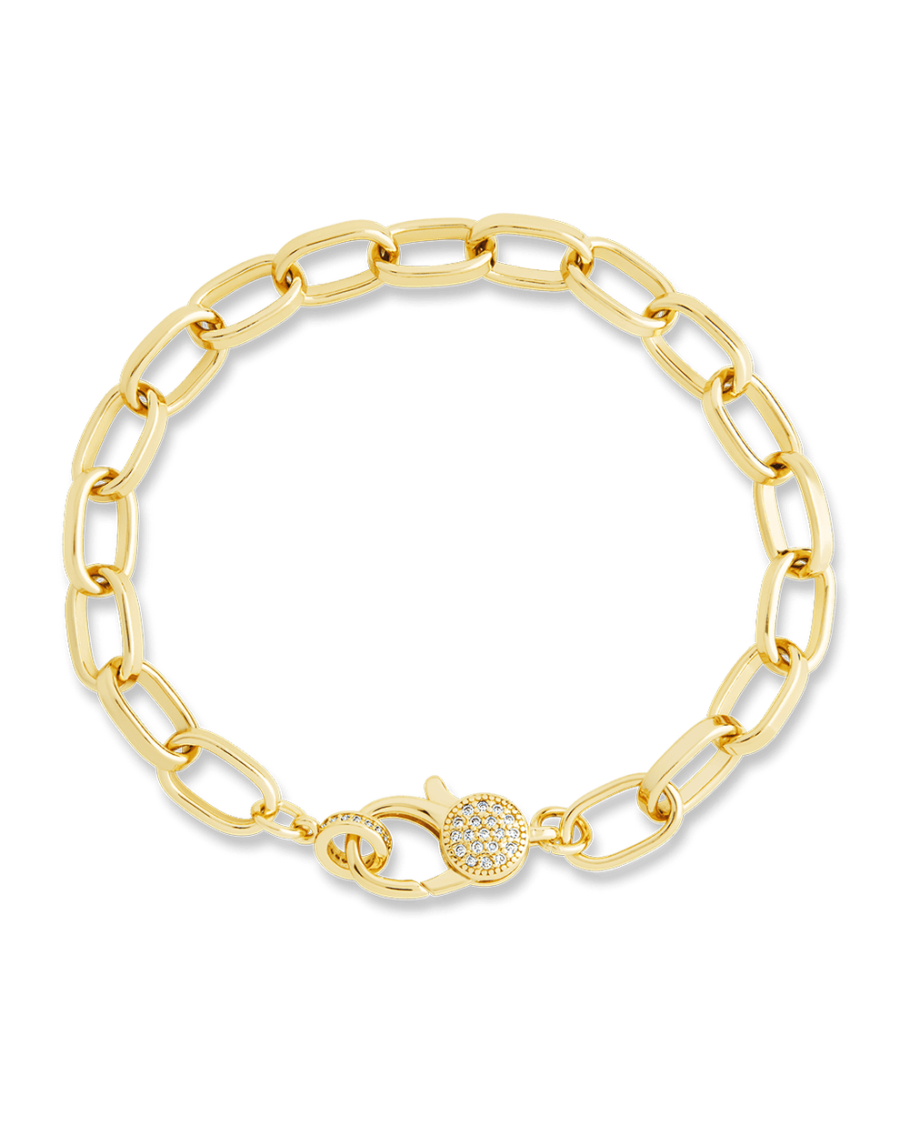 Tove CZ Clasp & Paperclip Chain Bracelet – Sterling Forever