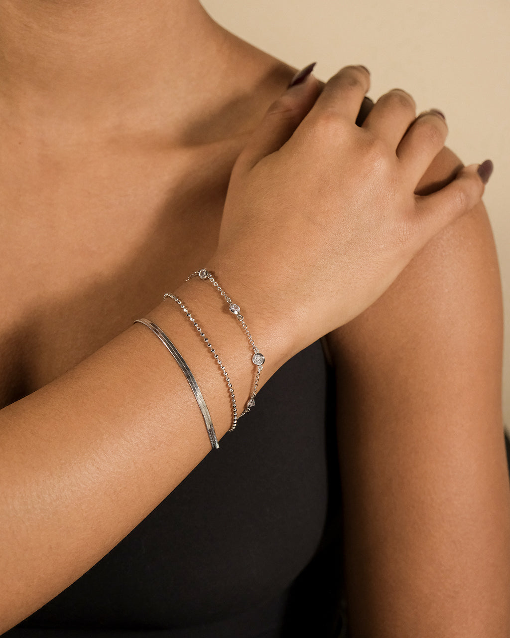 Paisley Cubic Zirconia & Layered Chain Bracelet – Sterling Forever