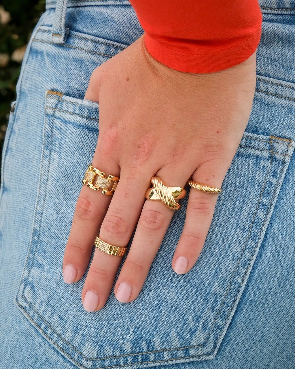 Myra Textured Cross Ring – Sterling Forever