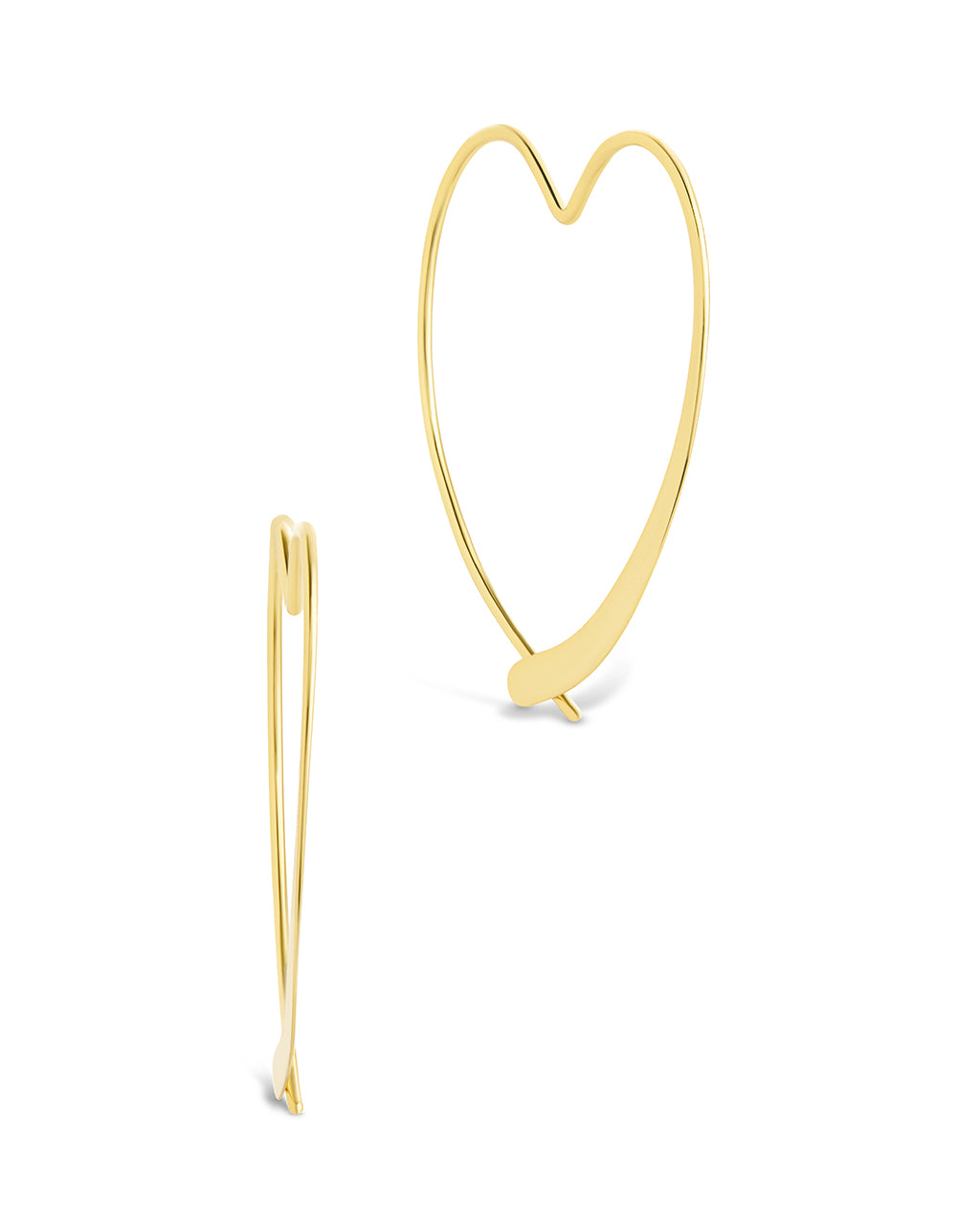 Rorie Heart Threader Hoops – Sterling Forever