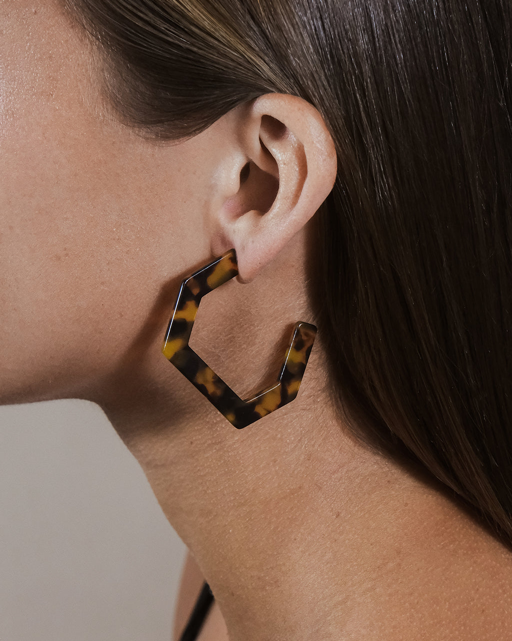 Resin Hex Hoops – Sterling Forever