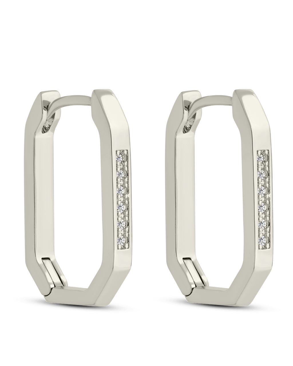 Aria Geometric CZ Micro Hoop Earrings – Sterling Forever