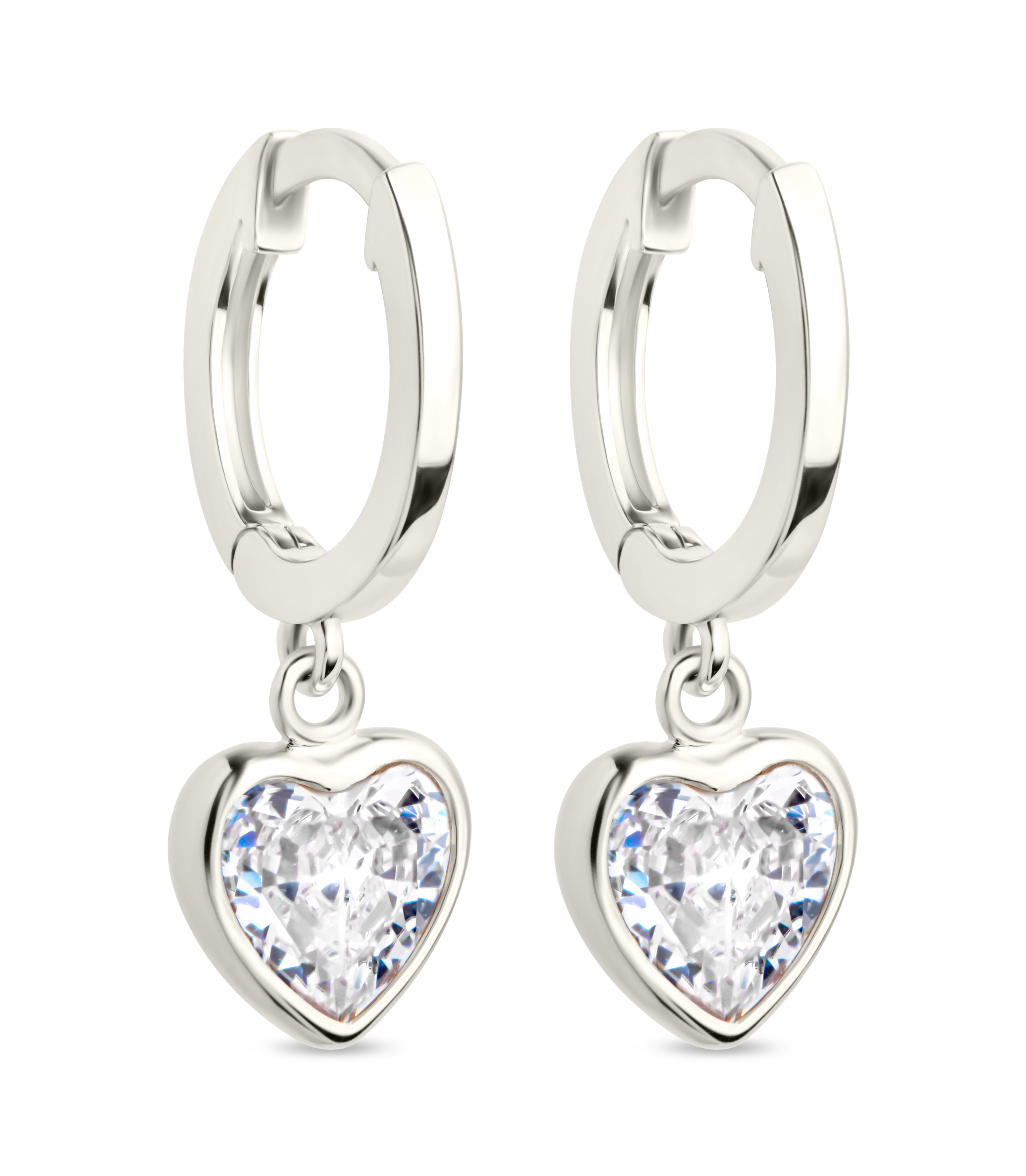 Sterling Silver Lizzy CZ Heart Drop Earrings – Sterling Forever