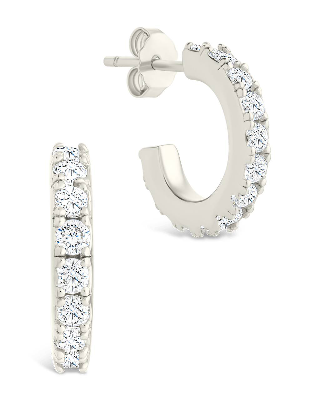 Sterling Silver Eleri CZ Tube Hoops – Sterling Forever