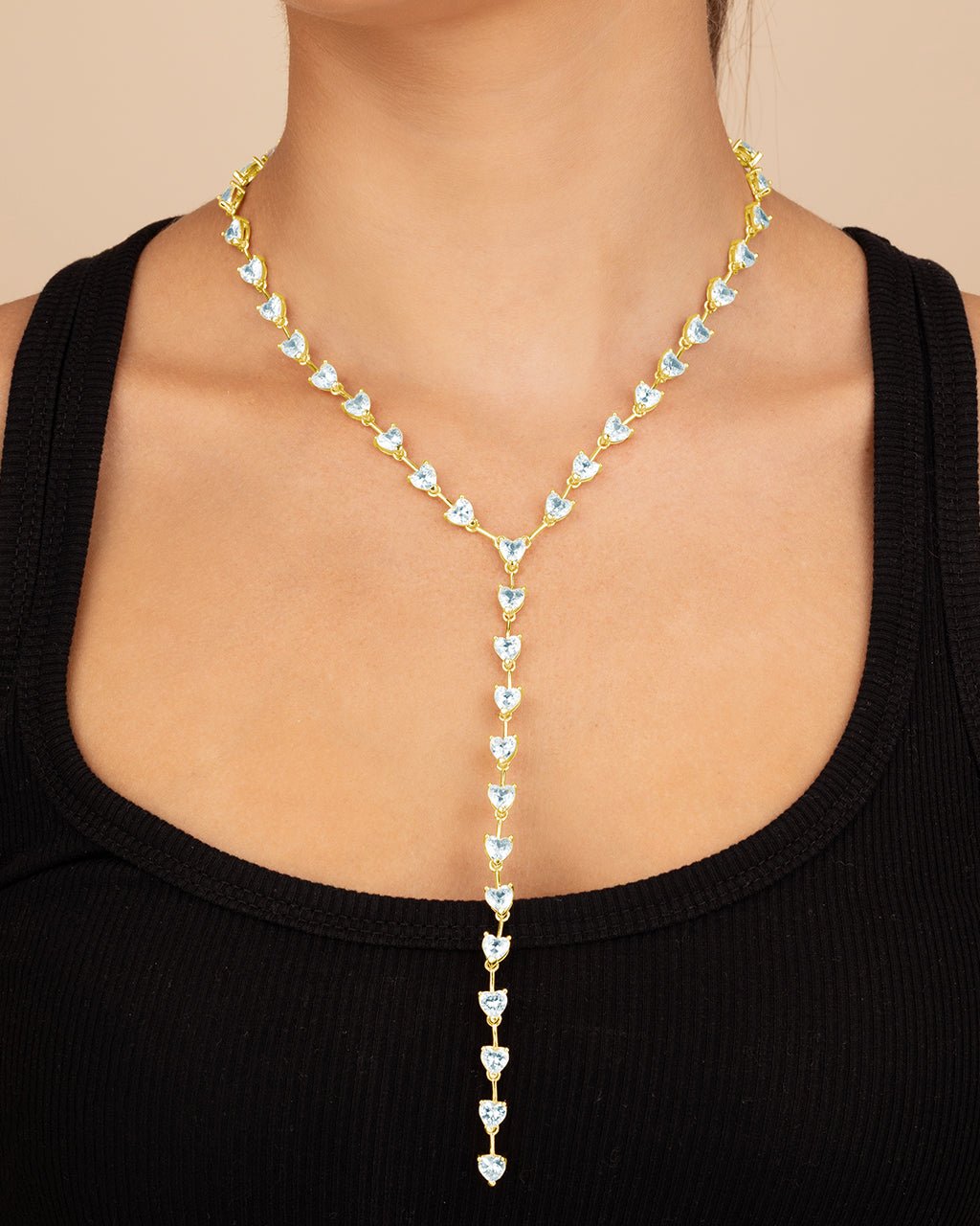Tasha CZ Stationed Heart Lariat Necklace – Sterling Forever