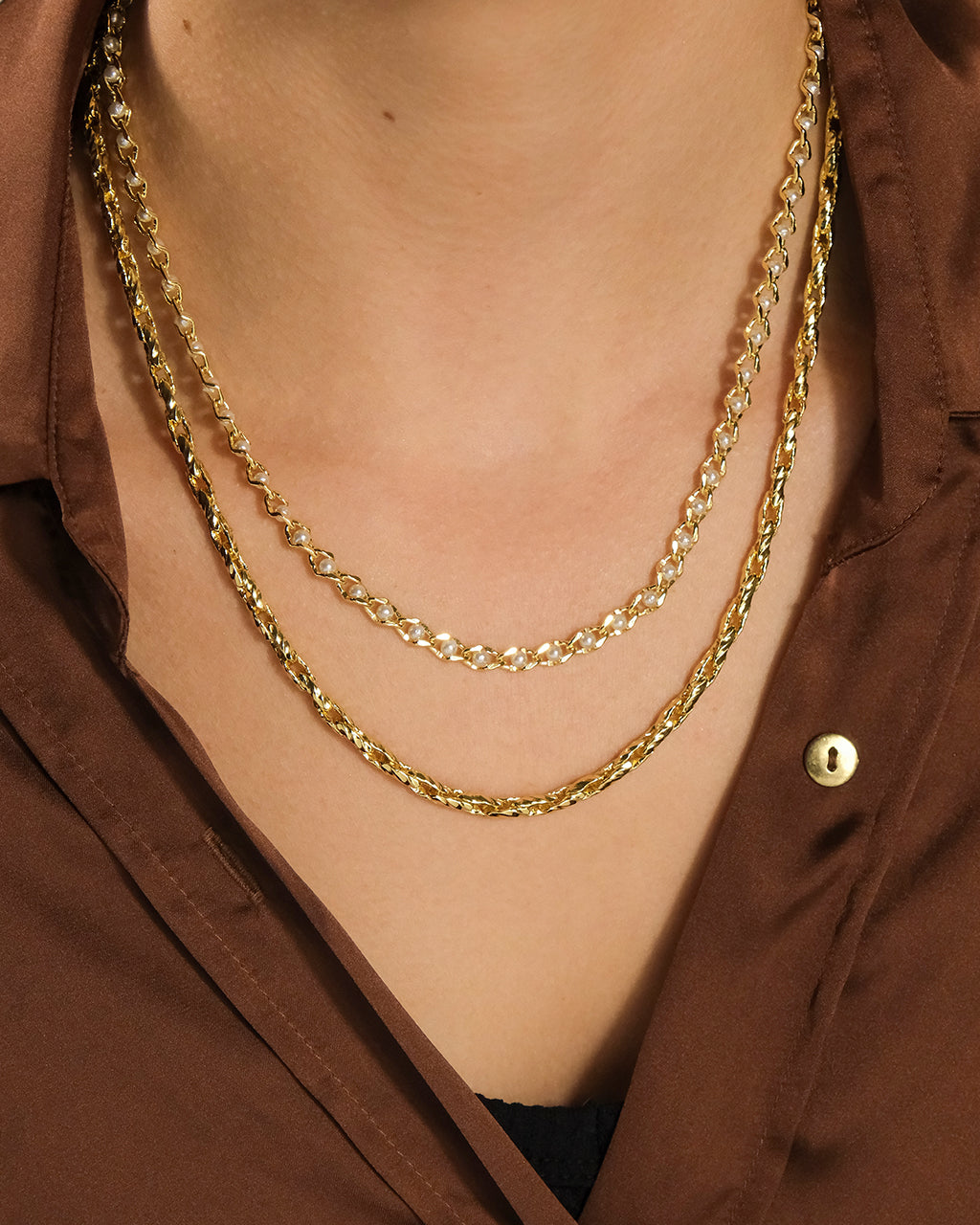Amedea Pearl & Chain Layered Necklace – Sterling Forever