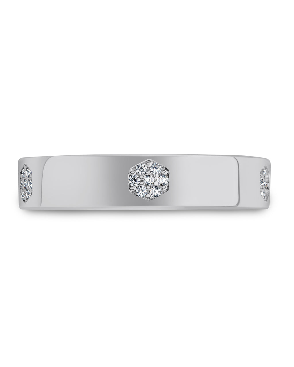 Sterling Silver CZ Station Band Ring – Sterling Forever