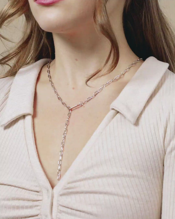 Chain Link Lariat Necklace – Sterling Forever