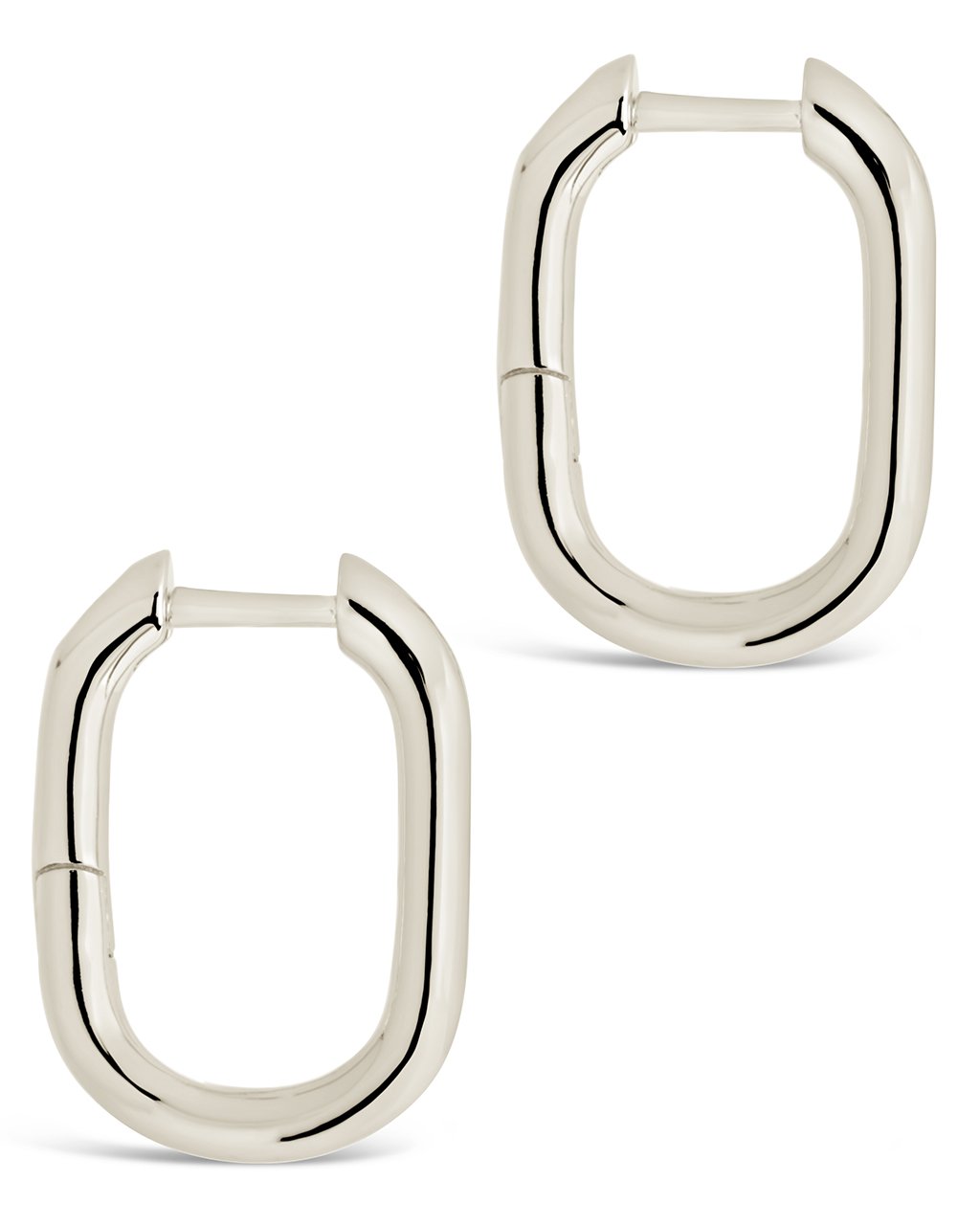 Sterling Silver Rectangle Huggie Hoop Earrings – Sterling Forever
