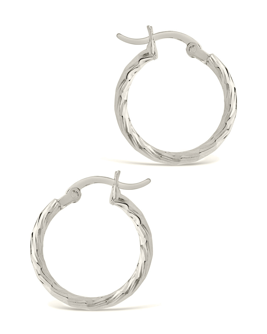Sterling Silver Anita Textured Hoop Earrings – Sterling Forever
