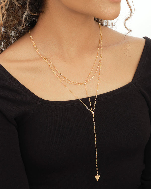 Triple Layer Triangle Drop Chain Necklace – Sterling Forever