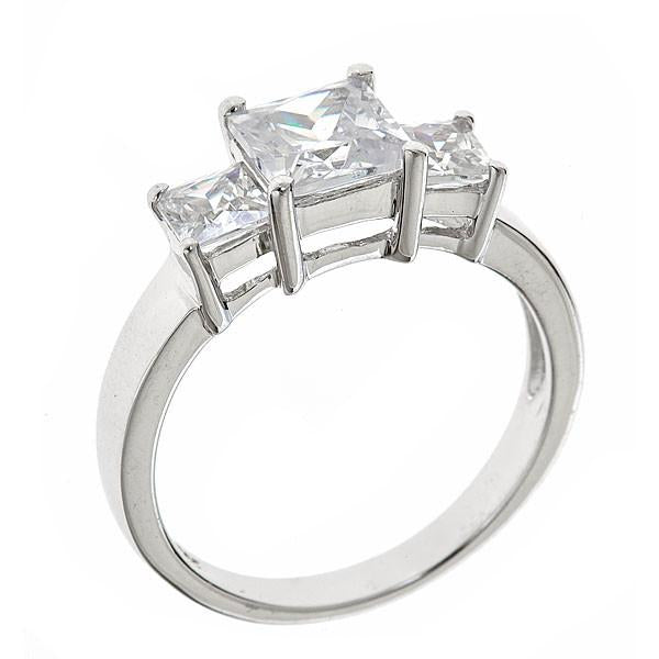 Sterling Silver Three Stone Right Hand Ring – Sterling Forever