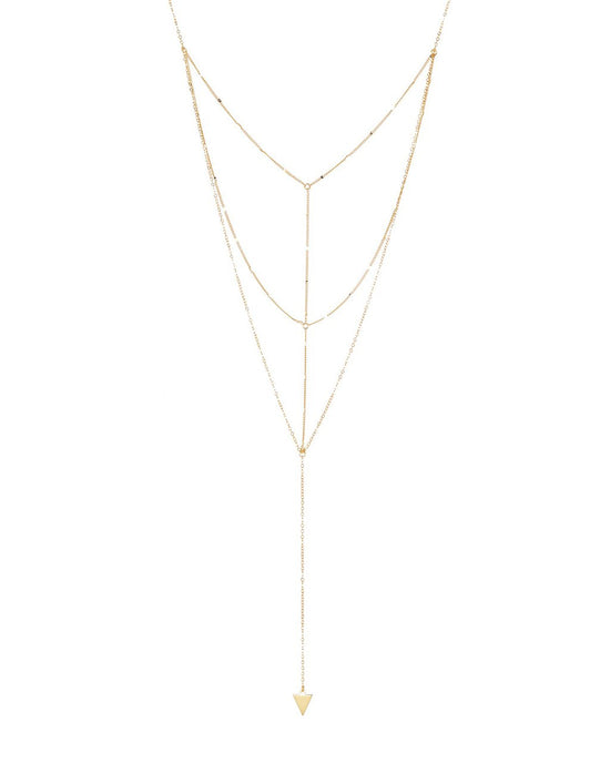 Triple Layer Triangle Drop Chain Necklace – Sterling Forever