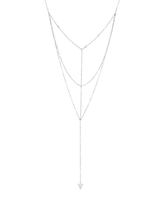 Triple Layer Triangle Drop Chain Necklace – Sterling Forever