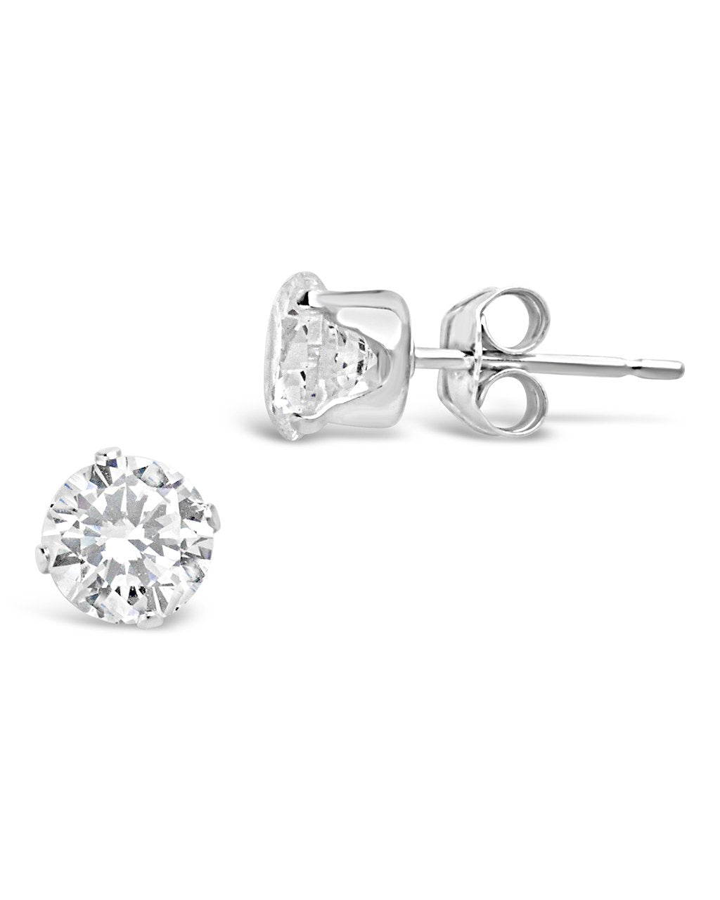 Sterling Forever CZ Stud Earrings Silver